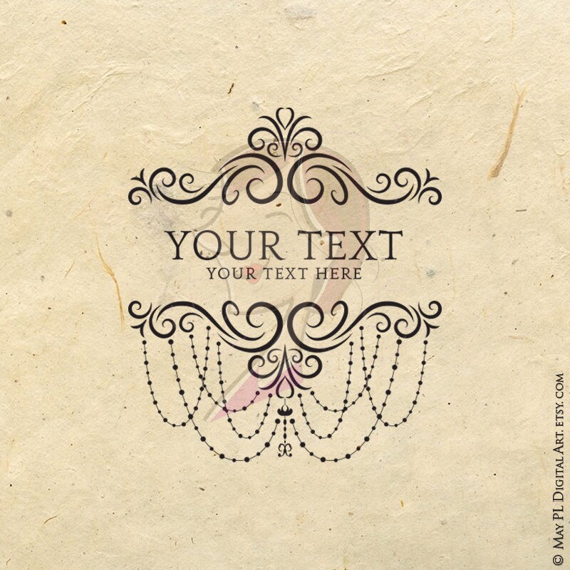 Elegant Flourish Design With Chandelier Frames - Perfect as Logo, Signs ...