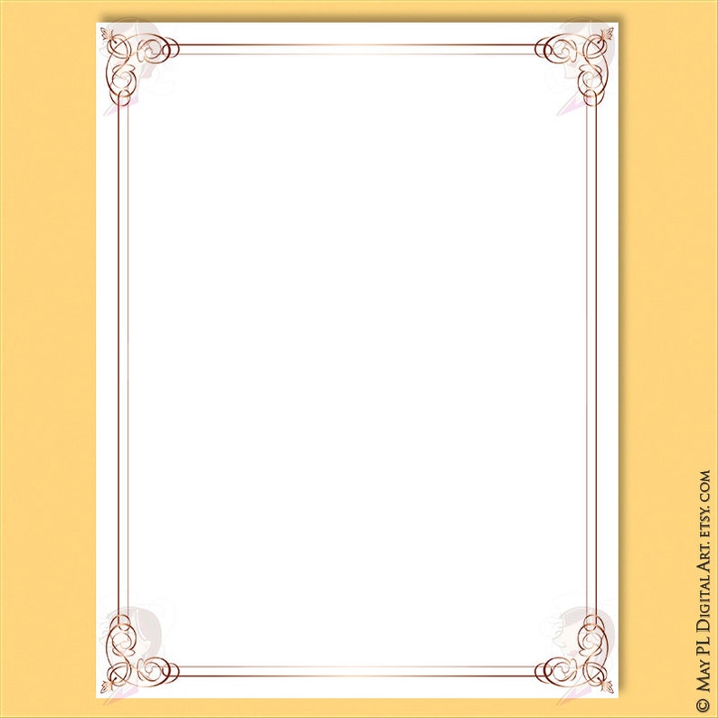 Rose Gold Borders Png Clip Art Decorative Retro Frames - Etsy