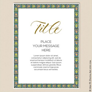 Stained Glass Page Borders, Colorful Geometric Clip Art Set ...