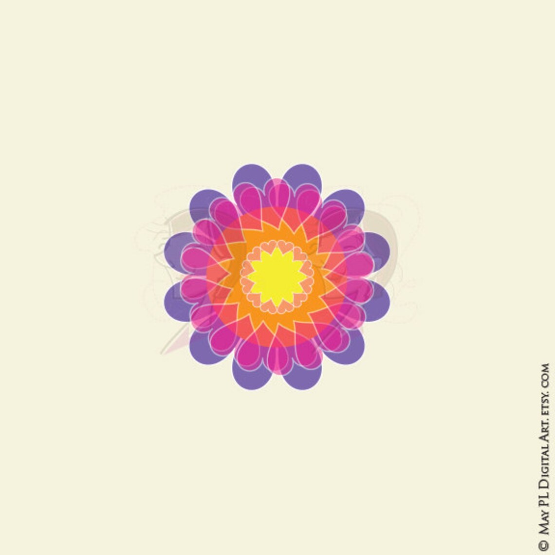 Flowers Graphics Clip Art Vector - Spring Flower Florals Perfect for ...