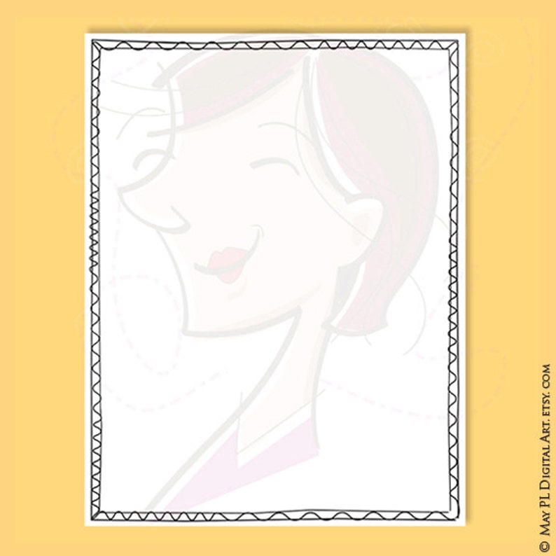 Teachers Clipart Page Borders 8 x 11 Whimsical Digital | Etsy