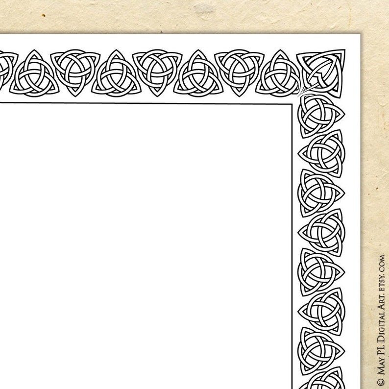Celtic Knot Black Borders Certificate Digital Frames High - Etsy