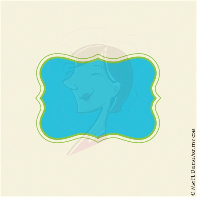 Green Blue Frame Digital Download Vector Invitation Frames - Etsy Australia