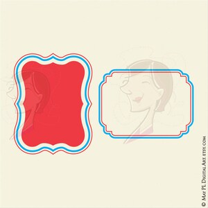 Red Blue Digital Frames Clipart Commercial Use Teacher Craft Supplies ...