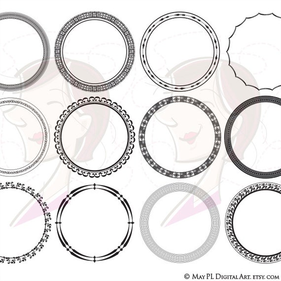 Vintage Circle Border Clip Art