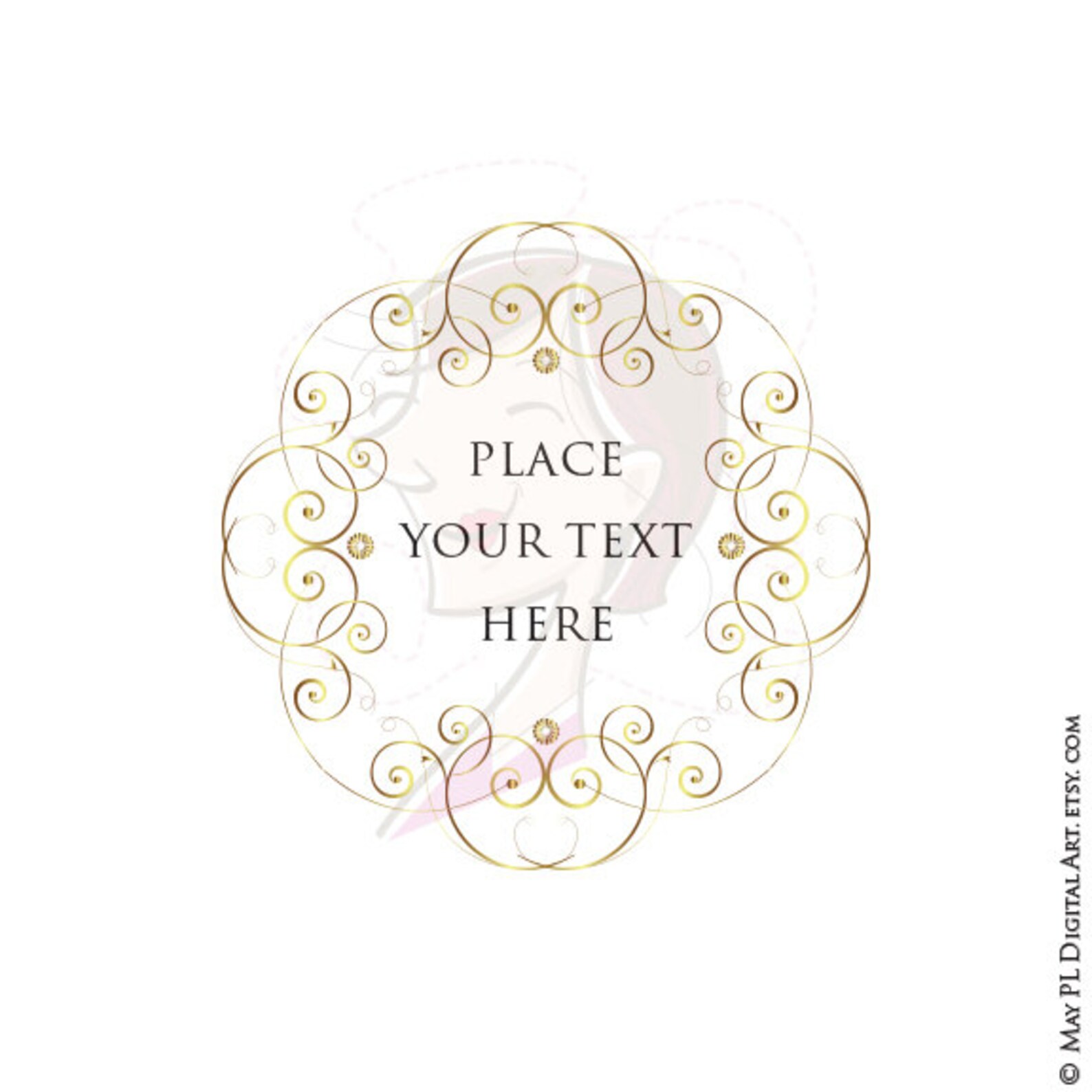Flourish Clip Art Gold Frame Borders Frames for Wedding Digital Clipart ...