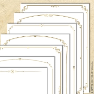 Simple 8x11 Gold Certificate Award Document, Page Border Frames ...