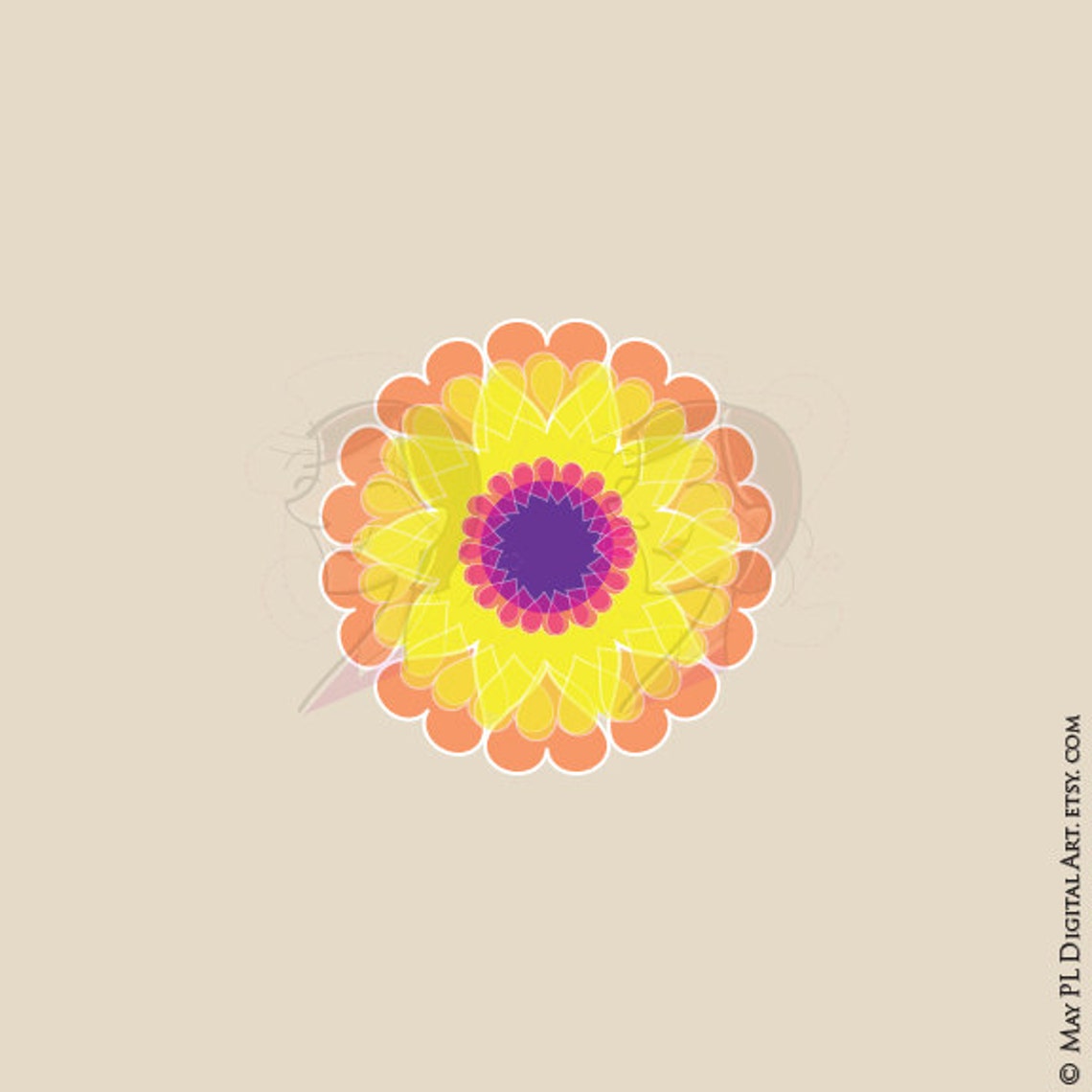 Flower Digital Clipart 12 Beautiful Flowers Clipart / Floral | Etsy