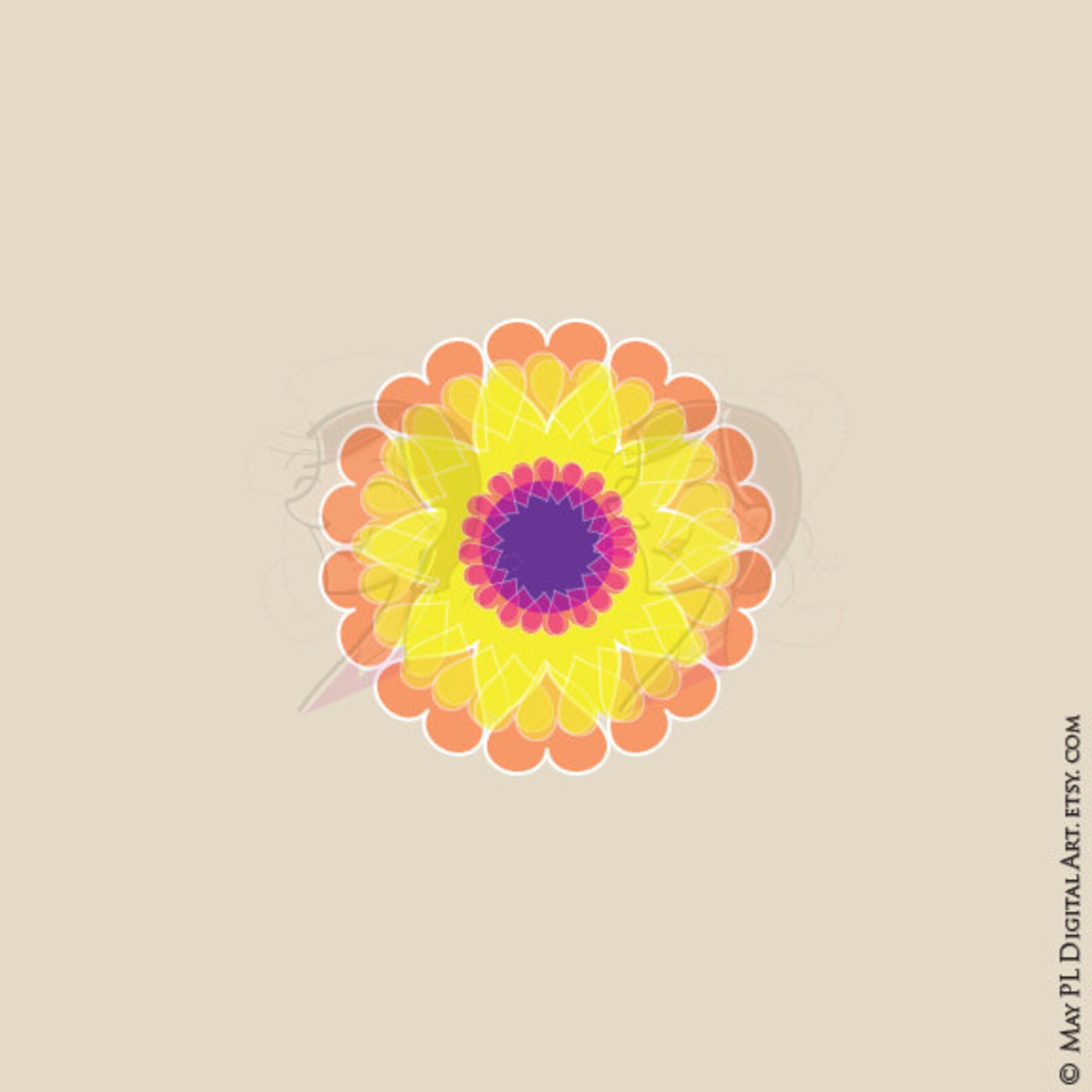 Flower Digital Clipart - 12 Beautiful Flowers Clipart / Floral Graphics ...
