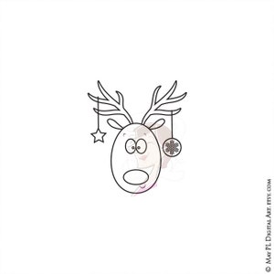 Christmas Digistamp Santa Reindeer Vector Office Use Scrapbook Clip Art ...
