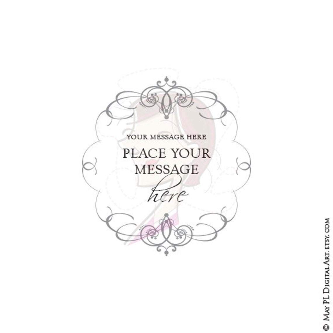 Elegant Wedding Clipart Gray Frames Swirl Includes Text - Etsy