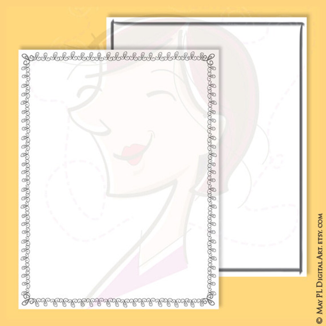 Teachers Clipart Page Borders 8 X 11 Whimsical Digital - Etsy