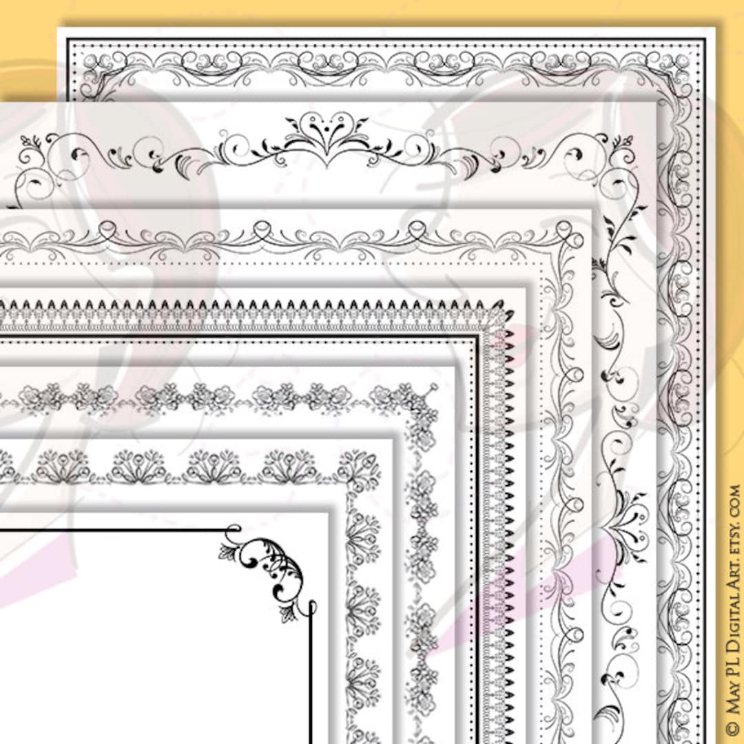 Borders Frames Clip Art 8x11 - Decorative Design Create Your Own ...