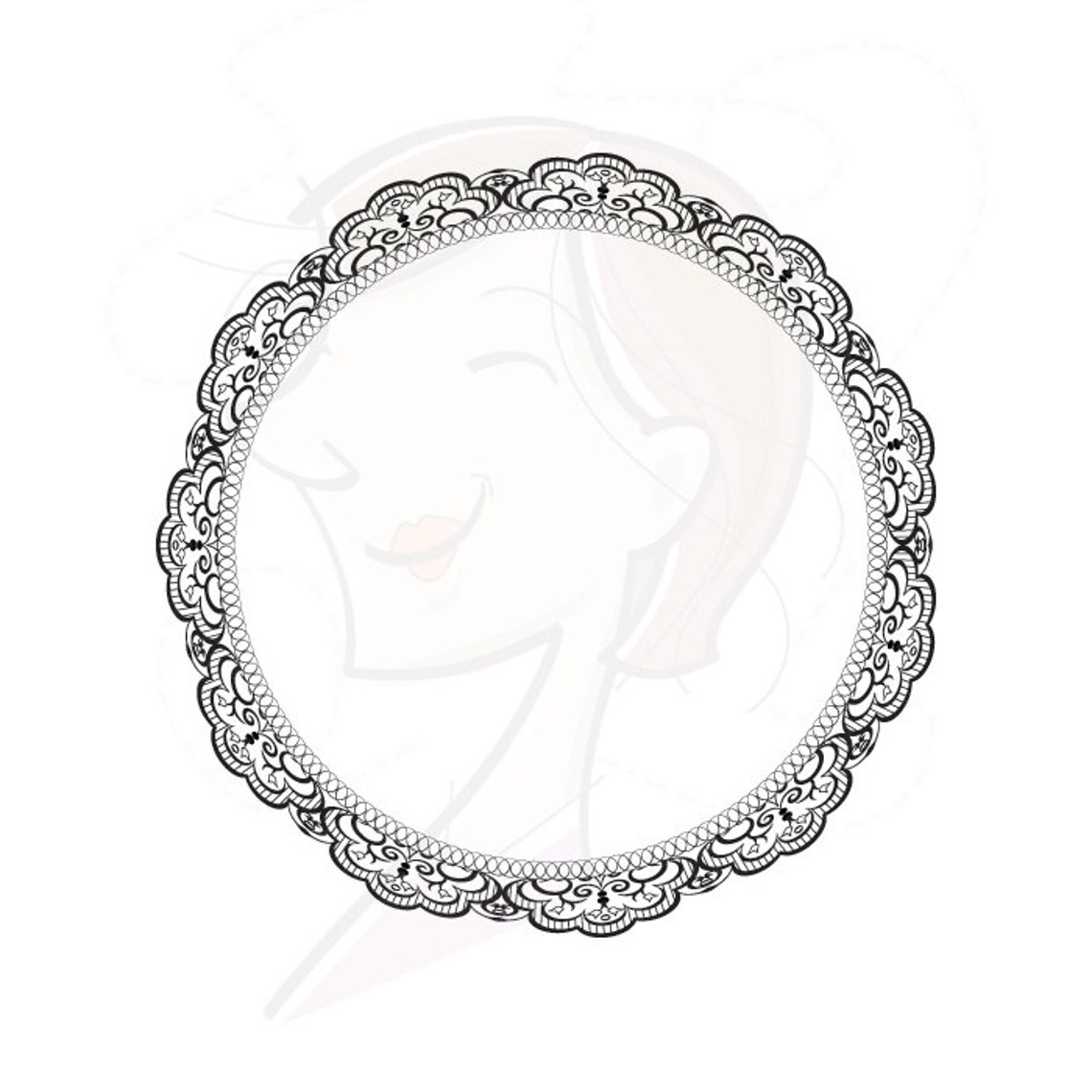 Doily Lace Clipart Doyley Border Round Frame Doilies Digital - Etsy