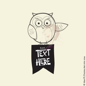 Owl Clipart Cute Owls Digital Stamps Whimsical Designs Handdrawn ...