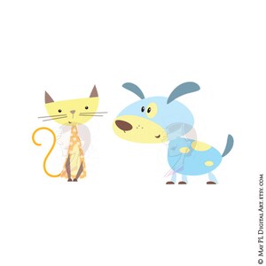 Cute Animal Clip Art Includes Pets Such as Dog, Cat, Hamster, Lizard ...