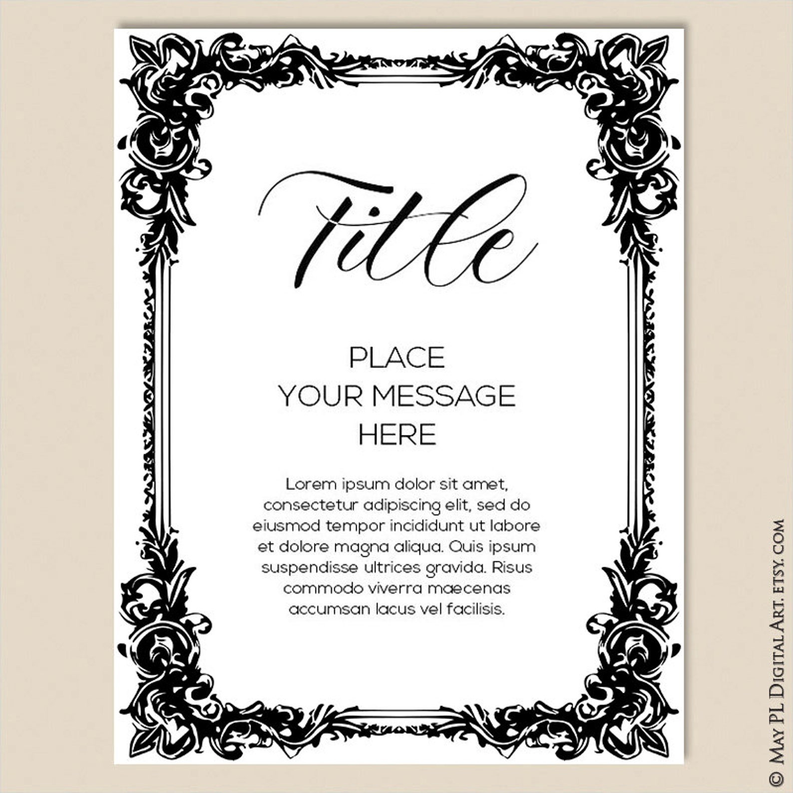 Classic Document Edges, Black Charming Page Borders Clipart Frames ...