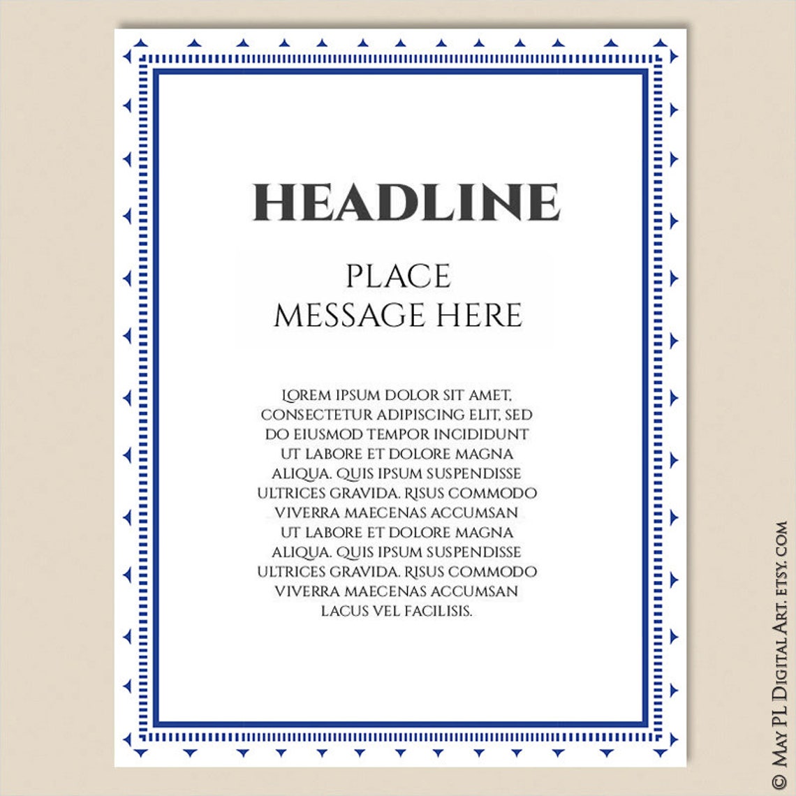 Page Decoration Simple Blue Borders - Thin Line Art Vector Digital ...