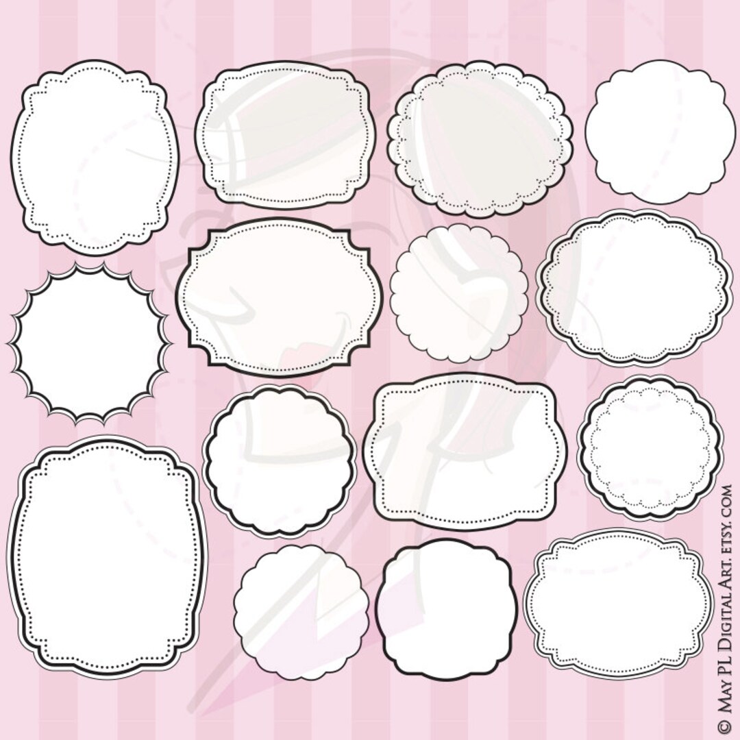 Digital Frames Clip Art - Simple Shapes for Making Labels, Tags ...