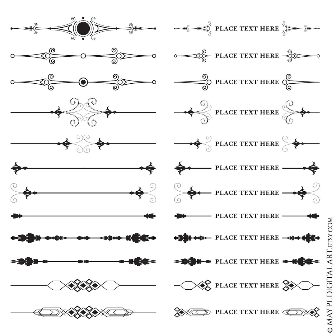 Text Decoration Clipart Collection - Ornate Retro Decorative Design ...