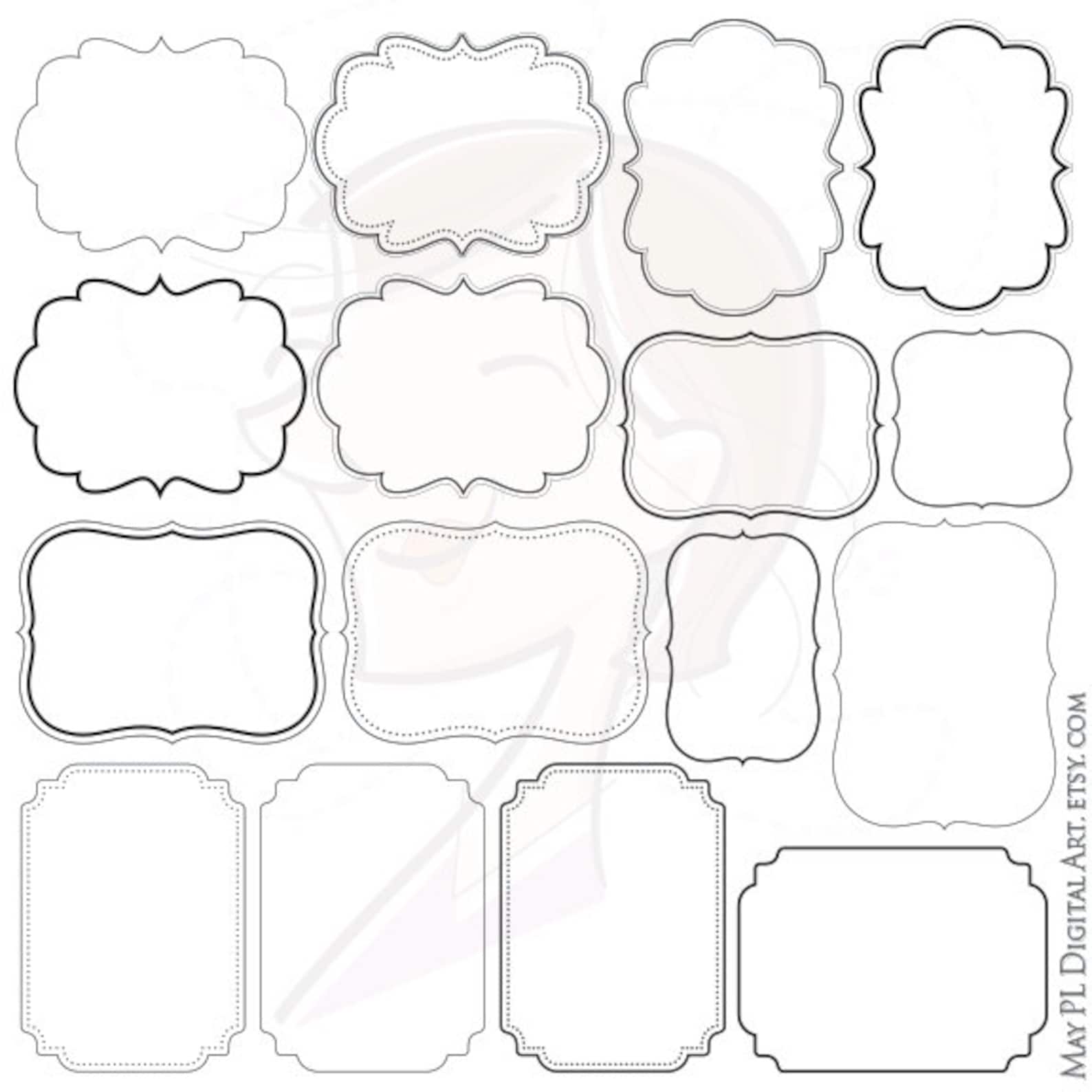 Digital Frames Borders DIY Invitations Wedding Birthday | Etsy