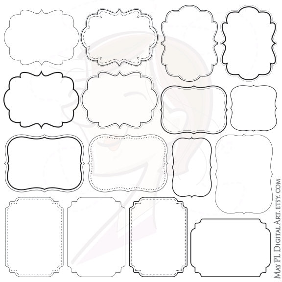 Digital Frames Borders DIY Invitations Wedding Birthday | Etsy