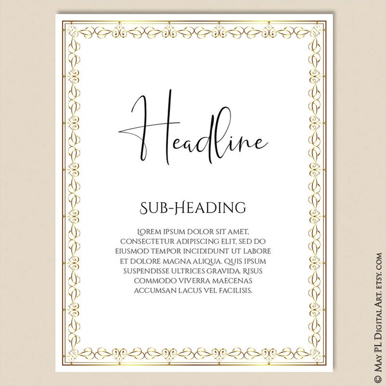 Clipart Border Frames Vintage Page Decoration - Gold Swirls Royal ...