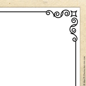 Line Art Floral Page Borders Clip Art - Simple Design Border Corner ...