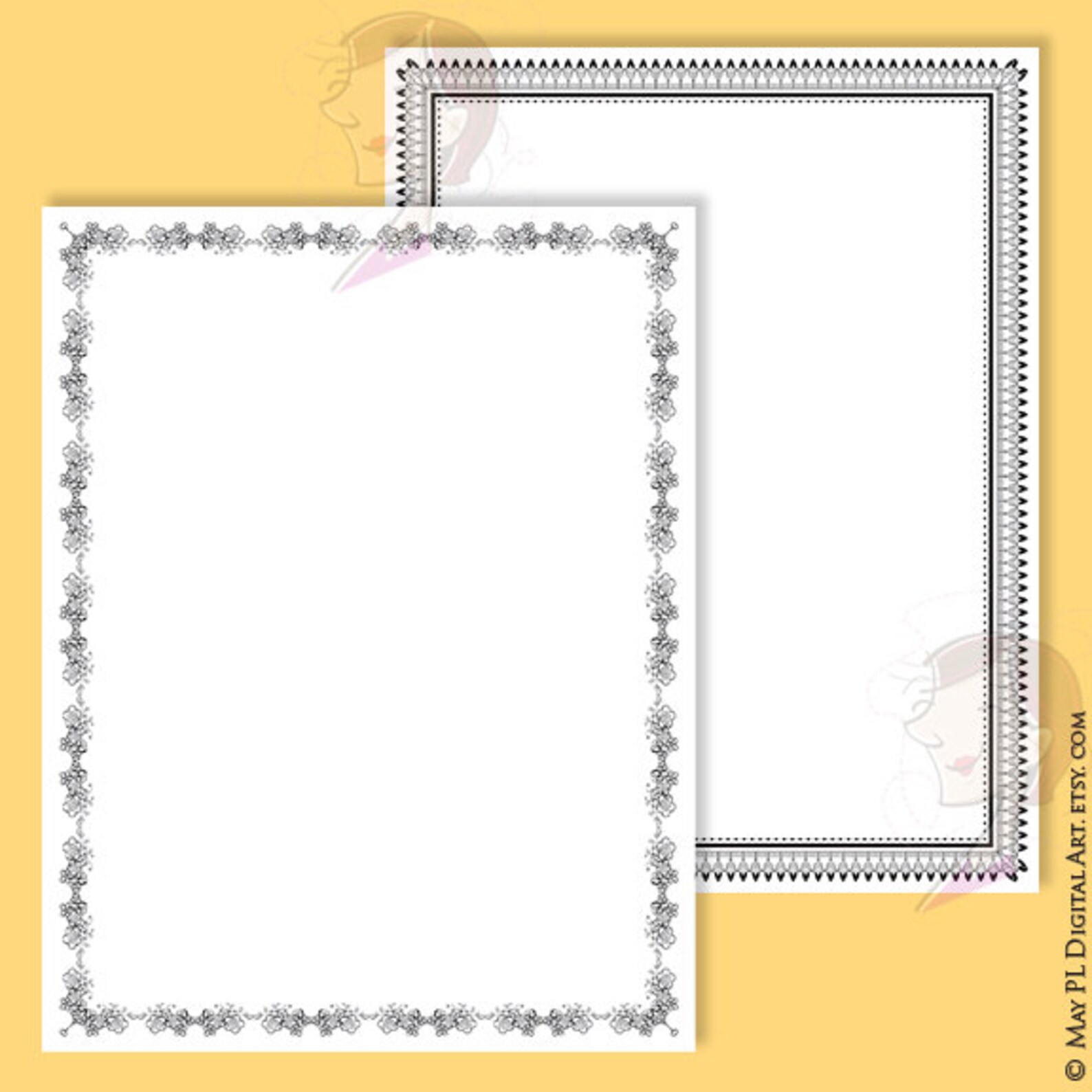 Borders Frames Clip Art 8x11 Decorative Design Create Your | Etsy Canada