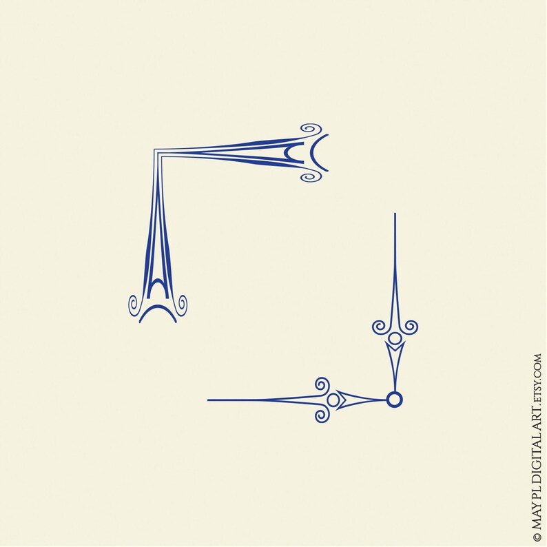 Unique Corner Borders, Blue Project Clipart - Ornate Simple Designs ...