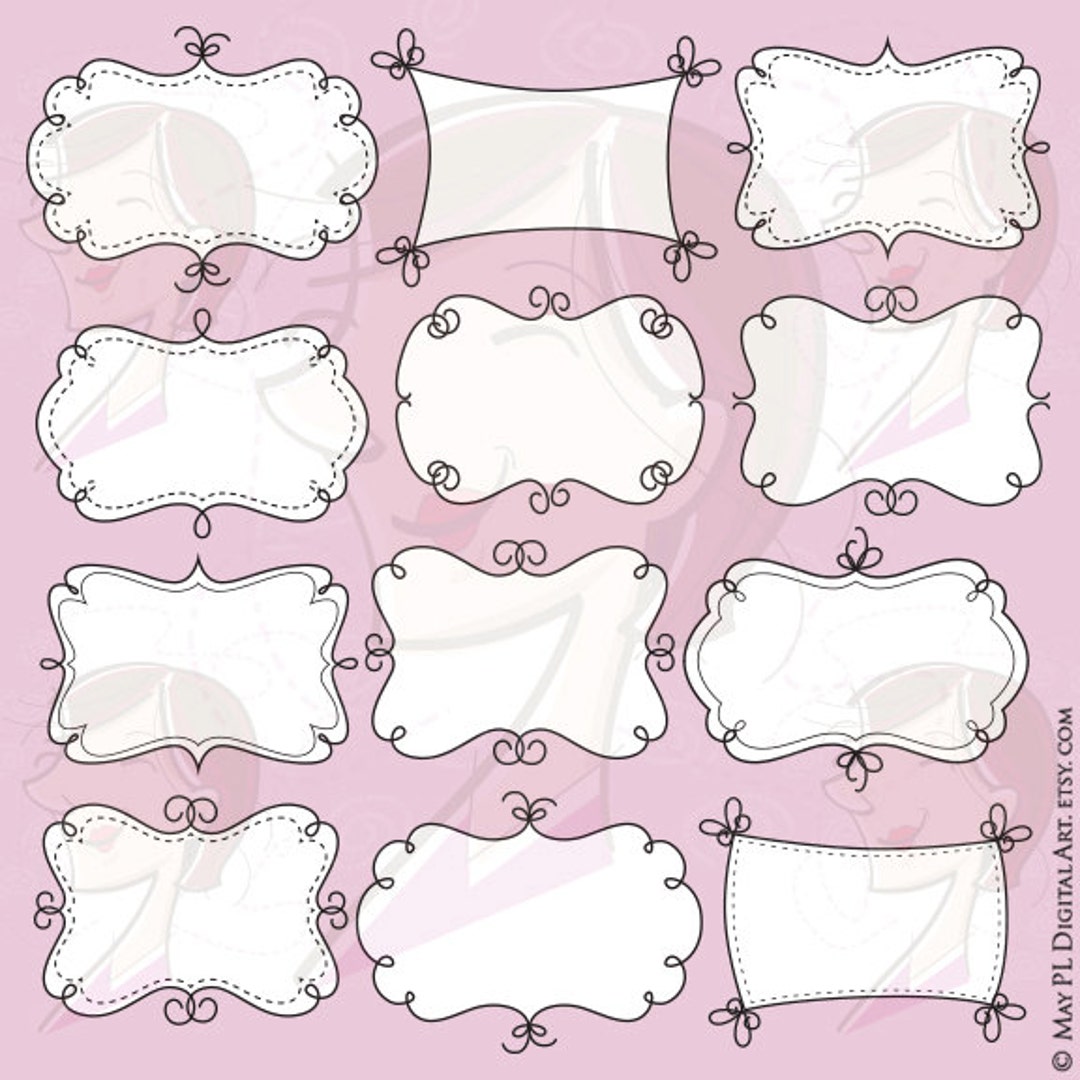 Hand Drawn Frames Doodles Clipart - Cute Borders Clip Art Great for ...