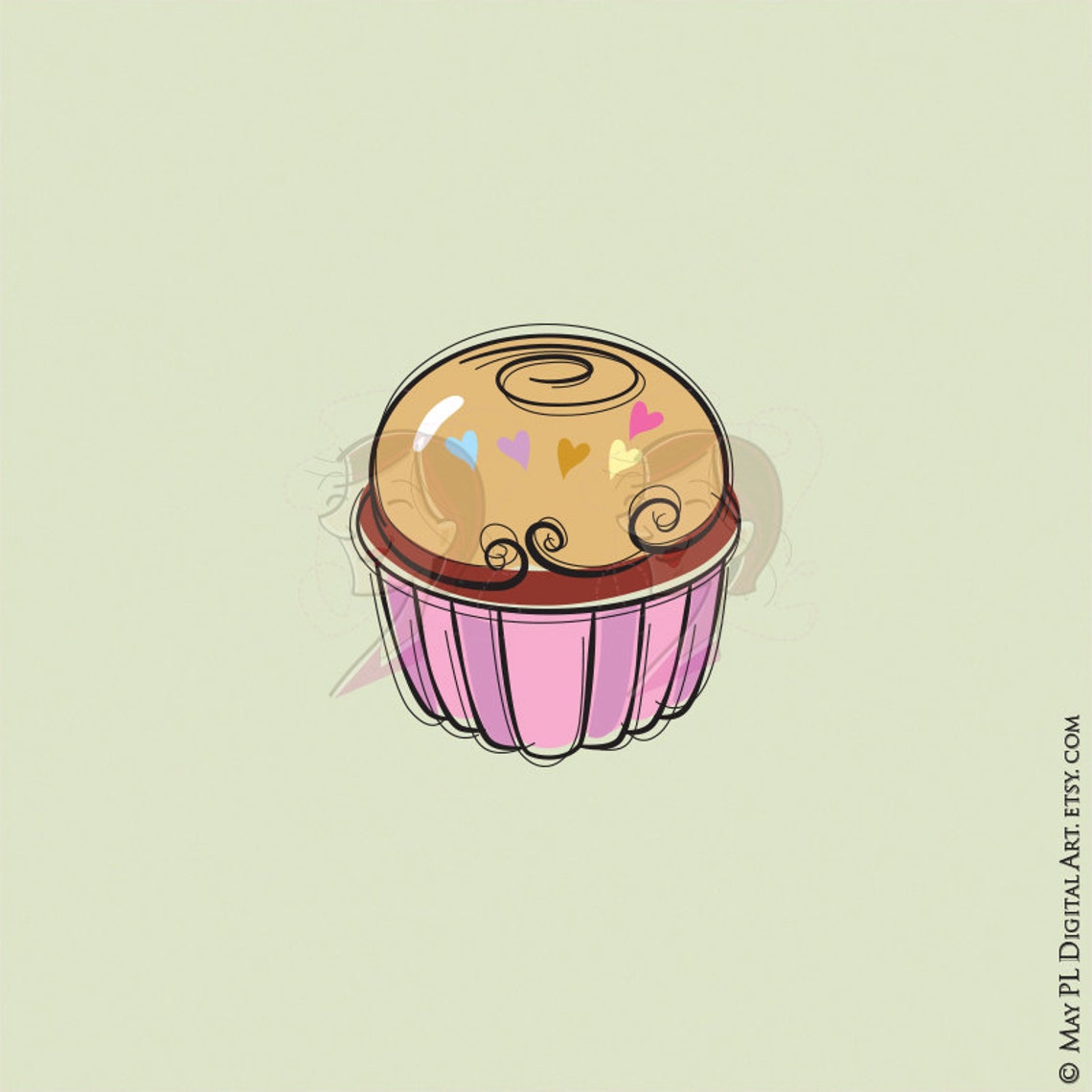 Cute Cupcake Svg Files Doodle Clipart Ideal as Handdrawn | Etsy