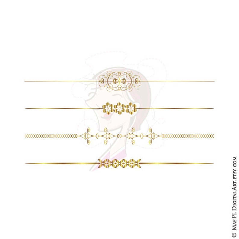 Gold Text Dividers Clipart Wedding Page Decoration Office Clip Art ...