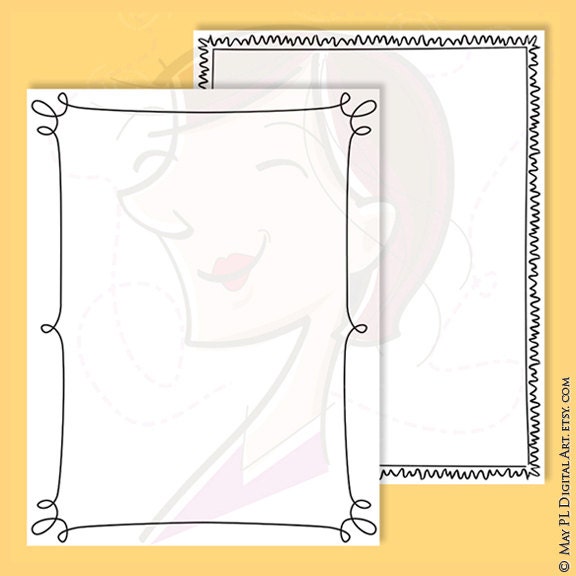 Teachers Clipart Page Borders 8 X 11 Whimsical Digital - Etsy