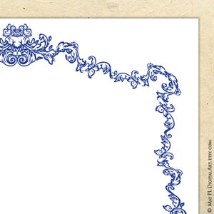 Award Certificates Blue Document Border Frames Clipart - Antique ...