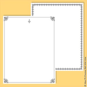 Page Borders Frames Black 8 X 11 Rectangle Digital VECTOR Decorative ...