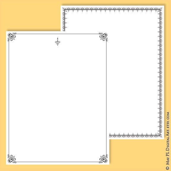Page Borders Frames Black 8 X 11 Rectangle Digital VECTOR - Etsy
