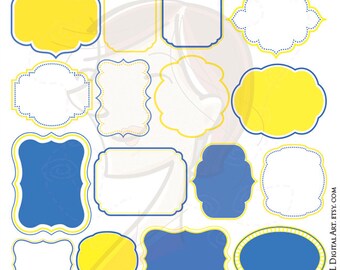 Digital Fancy Shapes Clipart Vector Frames Clip Art DIY Logo - Etsy