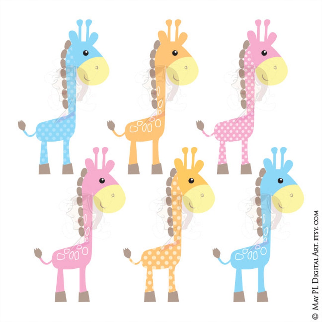 Baby Giraffe Clipart Cute Giraffes, Animals Great to Decorate Nursery ...