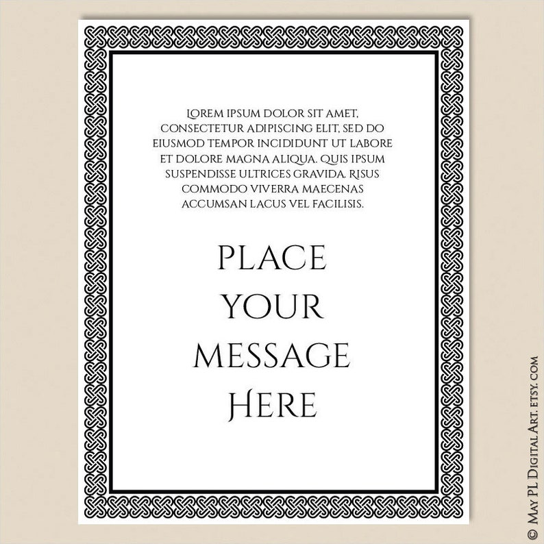 Document Border Frames Celtic Symbols Gaelic Line Art Digital - Etsy