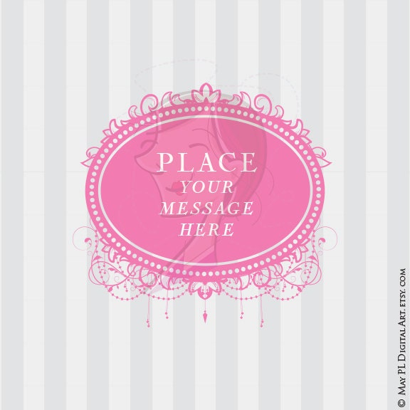 Pink Digital Frames Clipart Chandelier Vintage Ornate DIY | Etsy