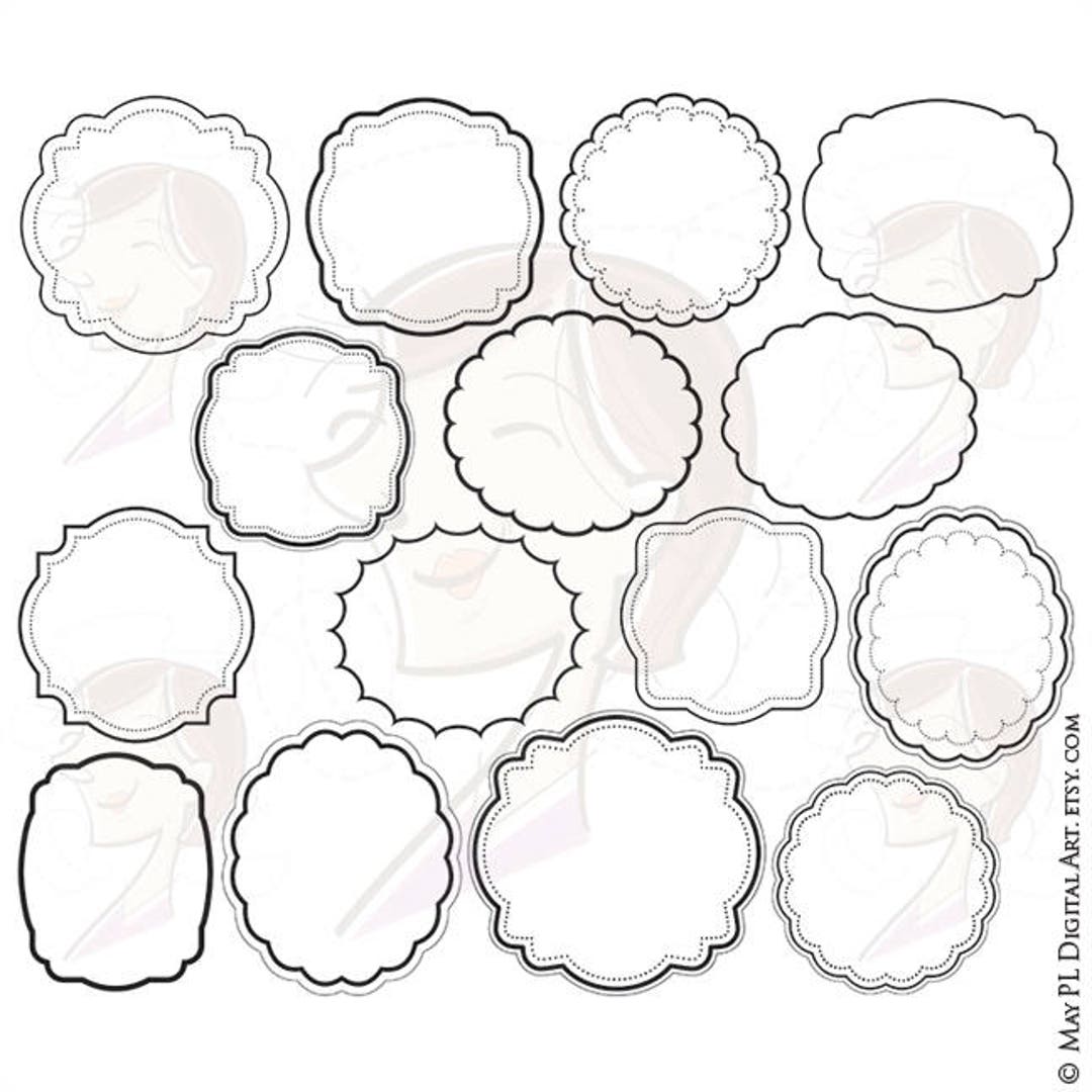 Frames Digital Download- Featuring 15 Round and Oval Frame Clipart ...