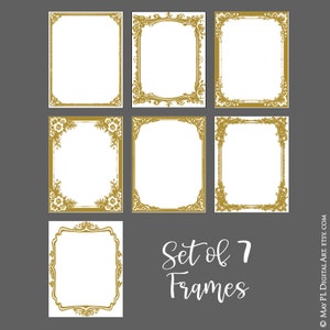 Antique Gold Document Borders Classic Clipart - Charming Flourish Edges ...