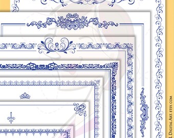 Blue Frames Navy Blue Borders Vector Clip Art Commercial Use
