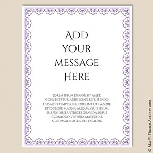 Purple Spanish Borders Page Morado Clipart - 8x11 and A4 Document ...