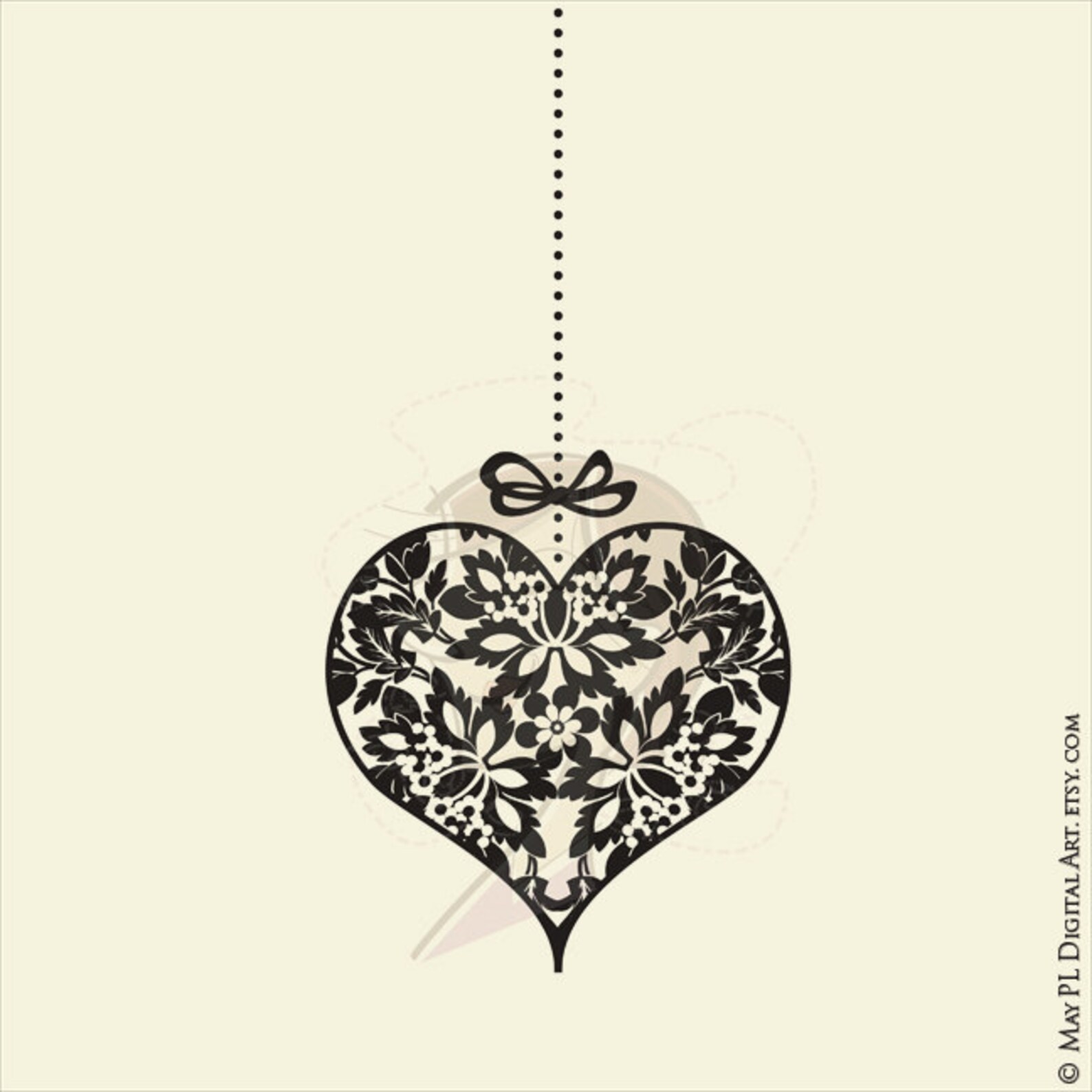 Hearts Clip Art Commercial Use Wedding Valentine Floral Swirl | Etsy