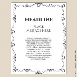 Border Fancy Black Flourish Page Frames Designs - Vintage Document ...