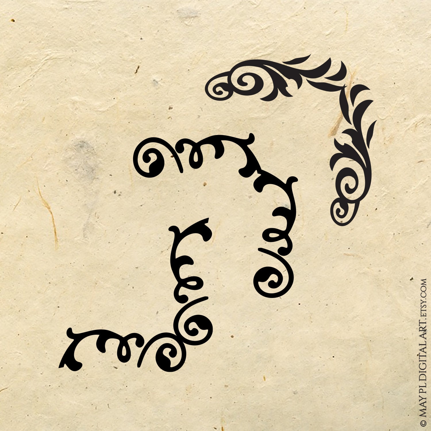Brown Corner Swirl Designs