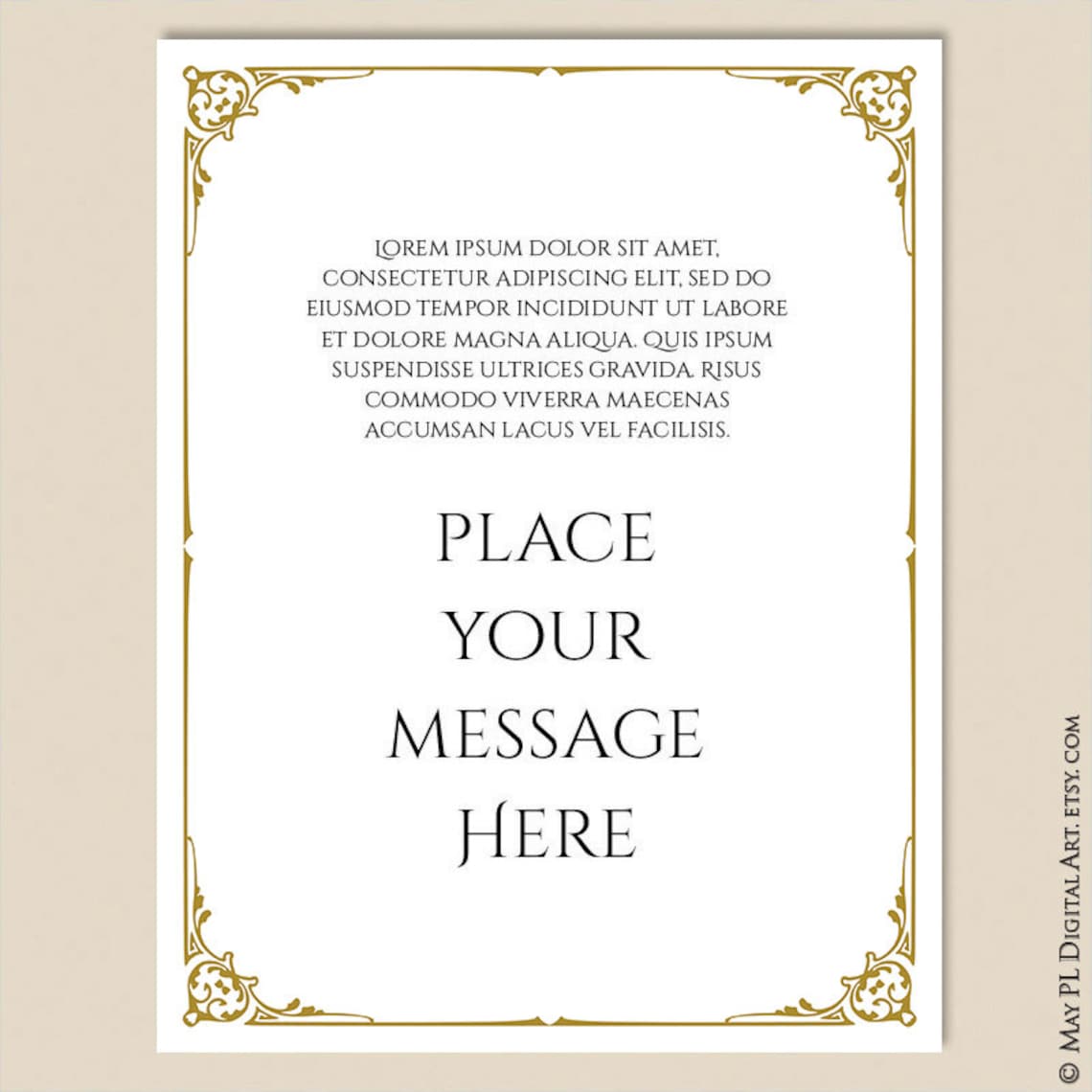 Gold Fancy Document Borders 8x11 Page Digital Frame Vintage - Etsy
