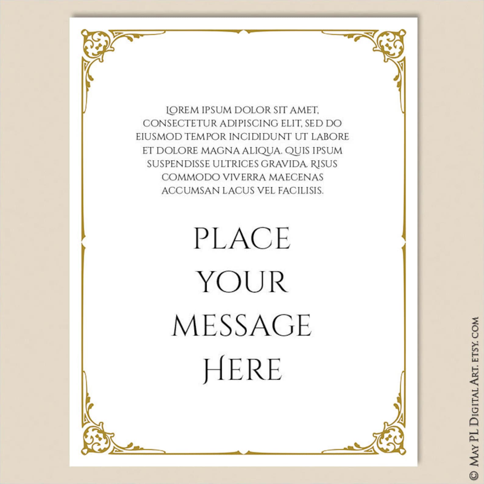 Gold Fancy Document Borders 8x11 Page Digital Frame Vintage - Etsy